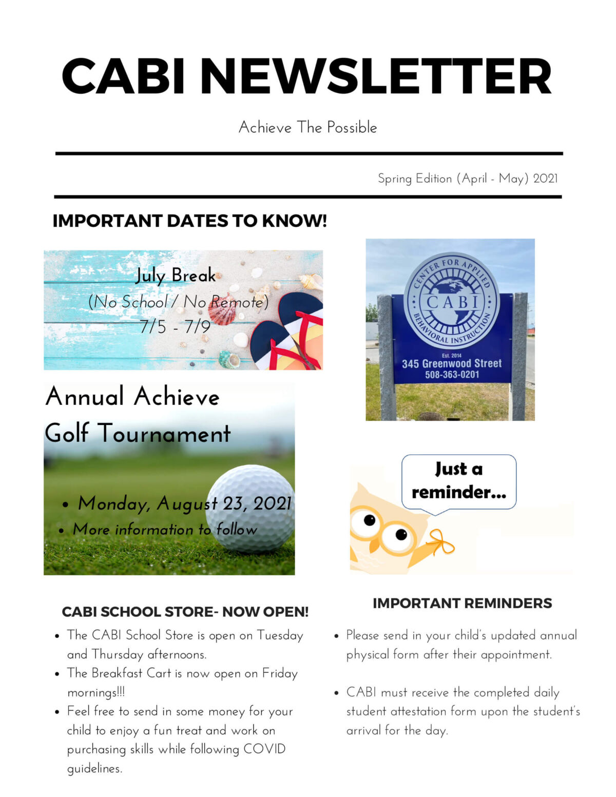 Newsletters - Center for Applied Behavioral Instruction